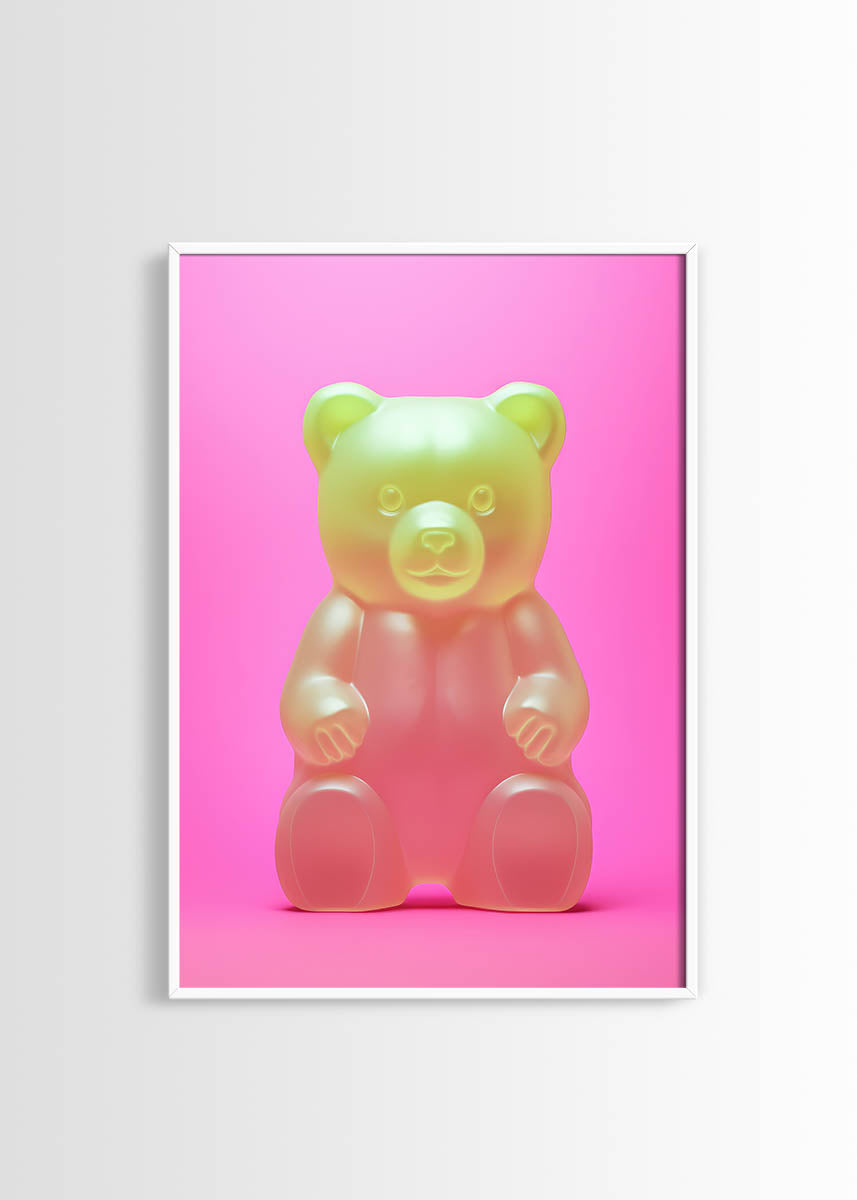 Buy Rainbow Gummy Bear Poster | Nostalgic Pink Wall Art | Perfect for ...