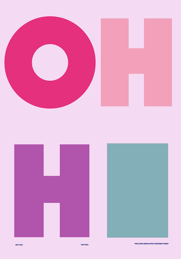 OH HI pastel typography poster – Poster Wall