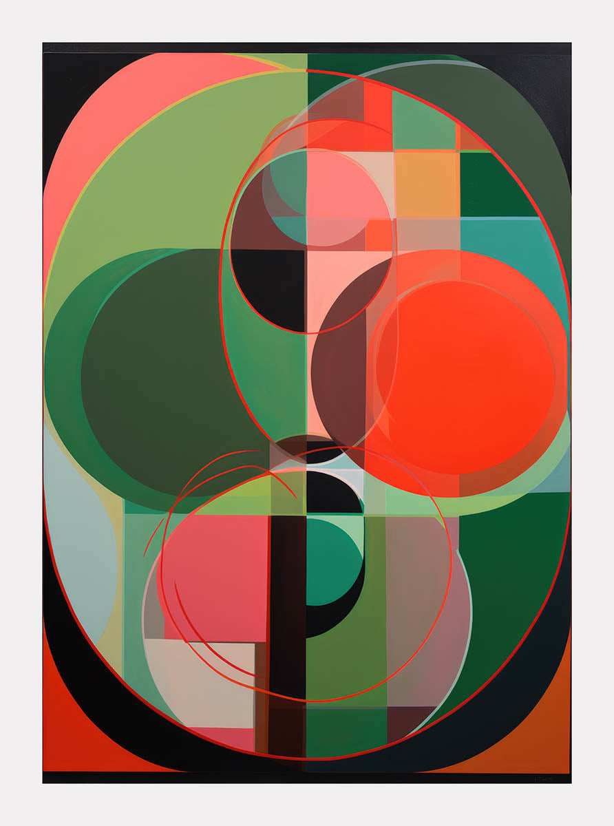 Kaleidoscope Forest Abstract Poster | Vibrant Green Multicolor Artwork ...