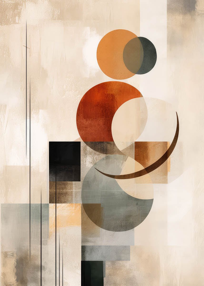 Minimalist Abstract Poster in Beige Tones | Enhance Your Scandinavian ...