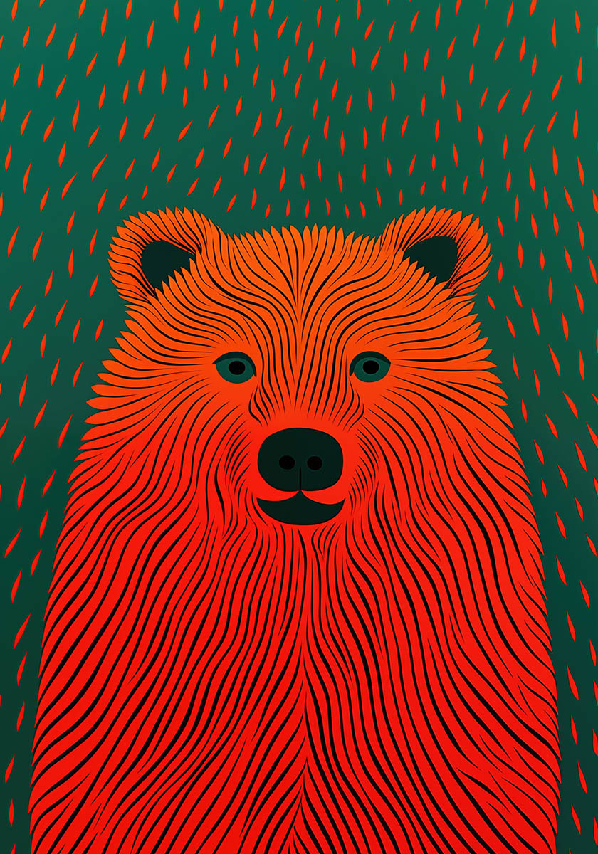 Vibrant Bear Poster for Kids' Nursery and Bedrooms – Poster Wall