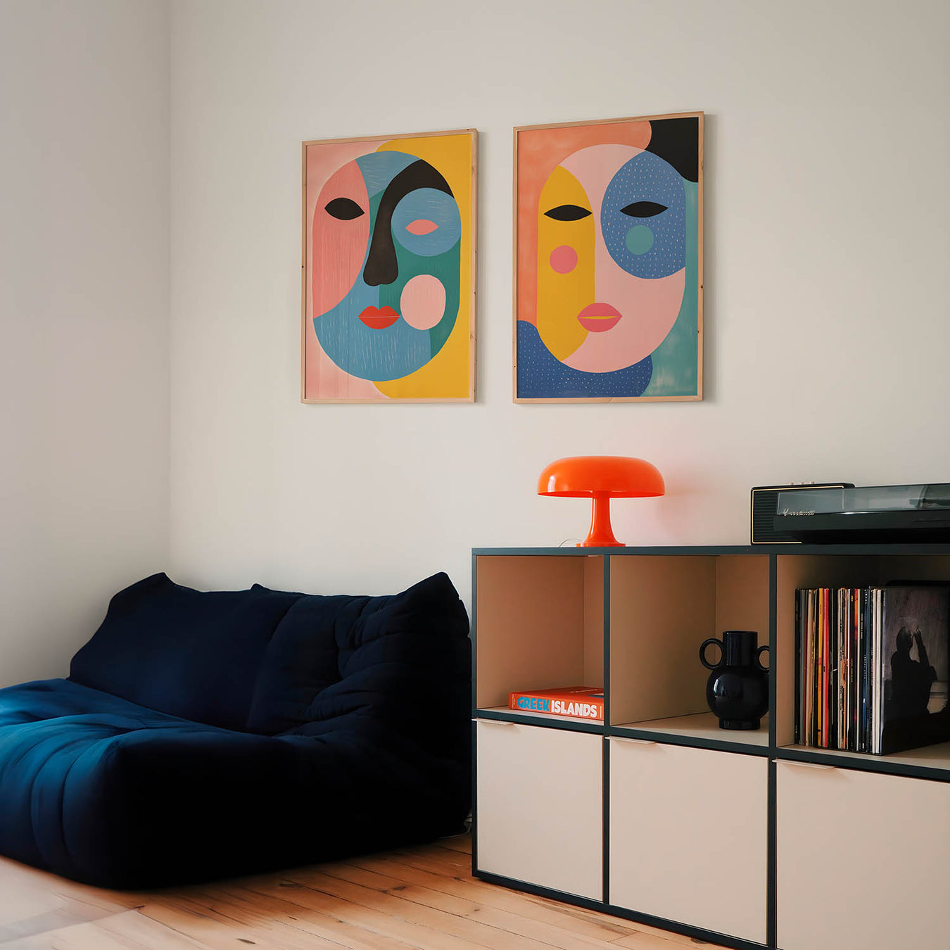 Contemporary abstract poster | Vibrant Geometric Face Design – Poster Wall