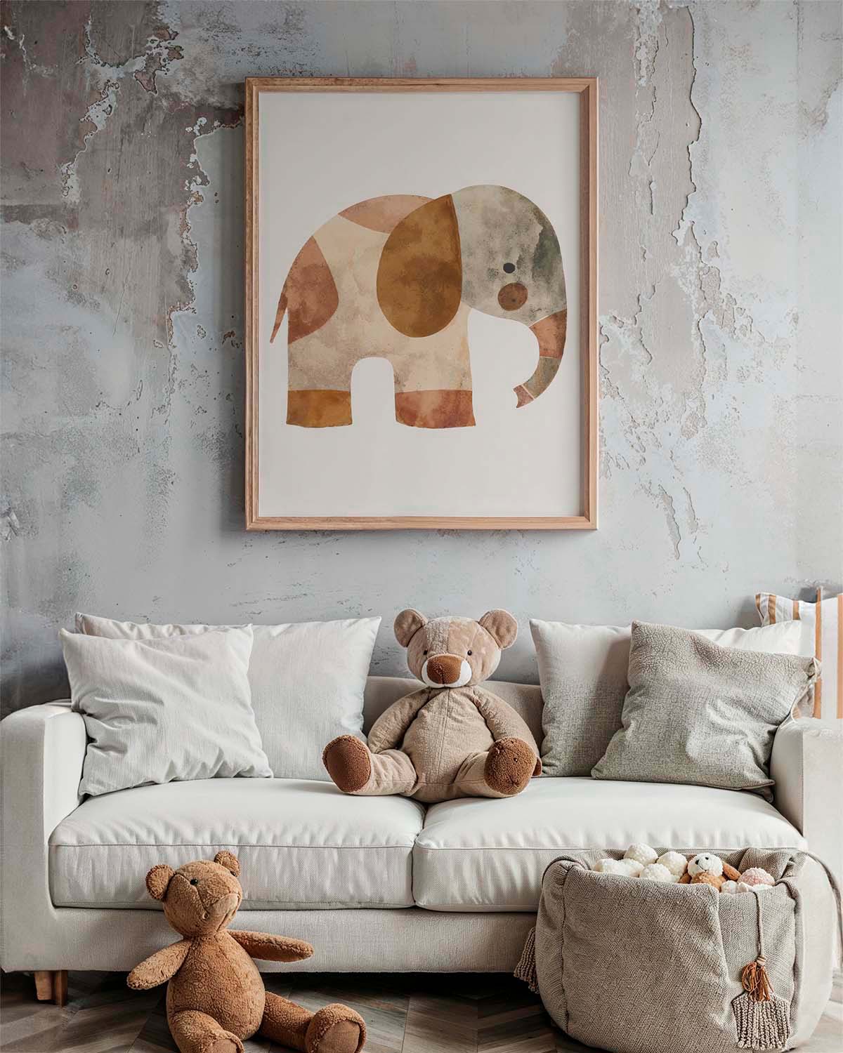 Playful Elephant Poster for Kids | Unique Nursery Artwork – Poster Wall