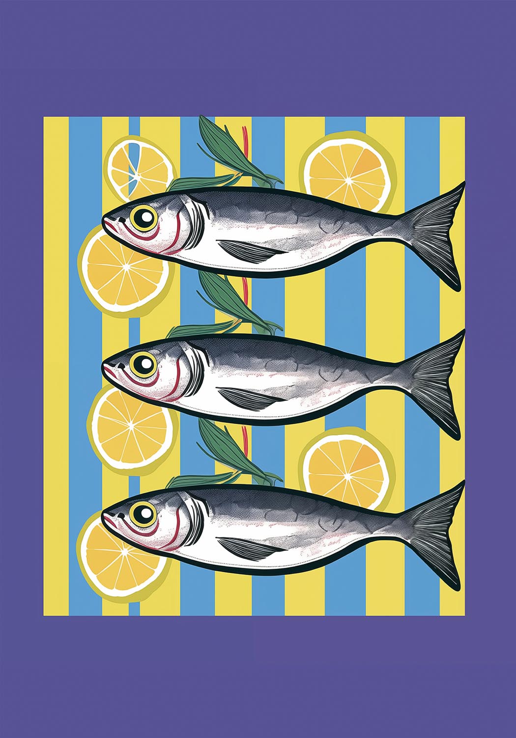 Seafood Delight Poster – Fresh Catch with Lemons – Poster Wall