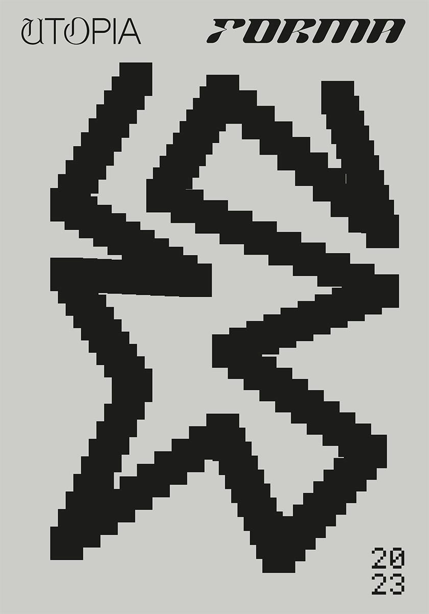 Utopia forma poster. Black and grey modern poster – Poster Wall