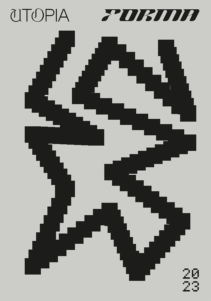 Utopia forma poster. Black and grey modern poster – Poster Wall