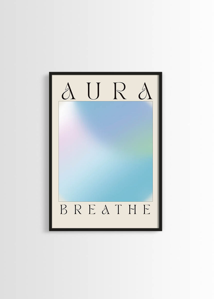 Aura Breathe blue gradient abstract print – Poster Wall
