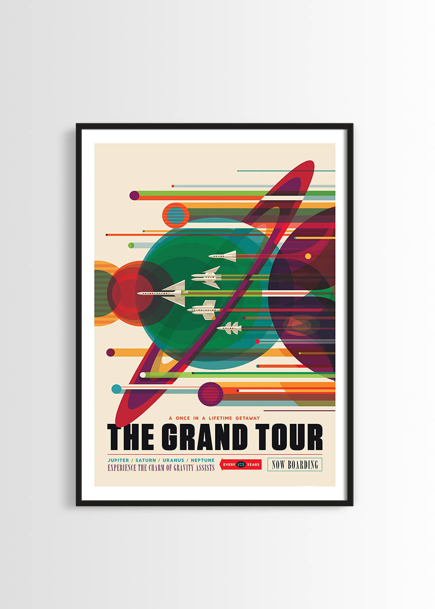 Stunning Solar System Poster: The Grand Tour of Jupiter, Saturn, Uranus ...