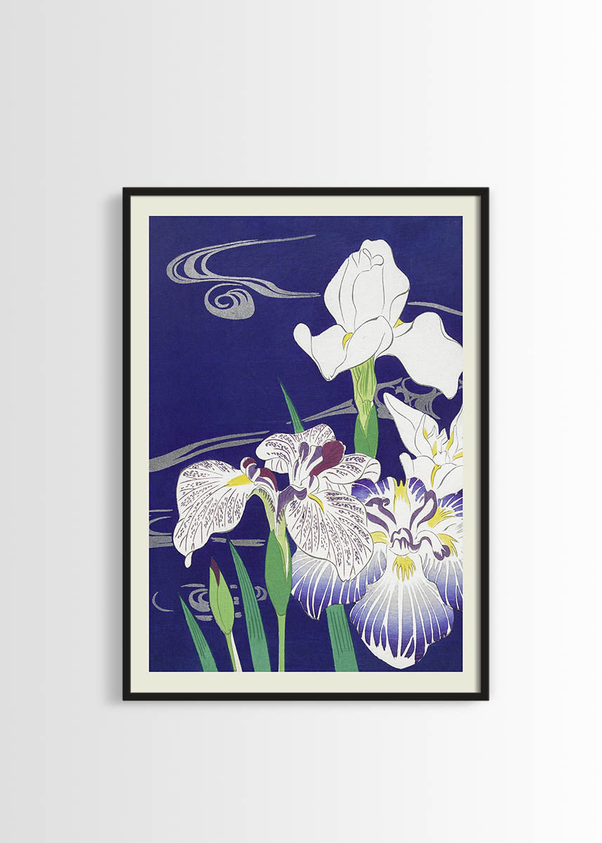 Kogyo Tsukioka - irises vintage japanese poster – Poster Wall
