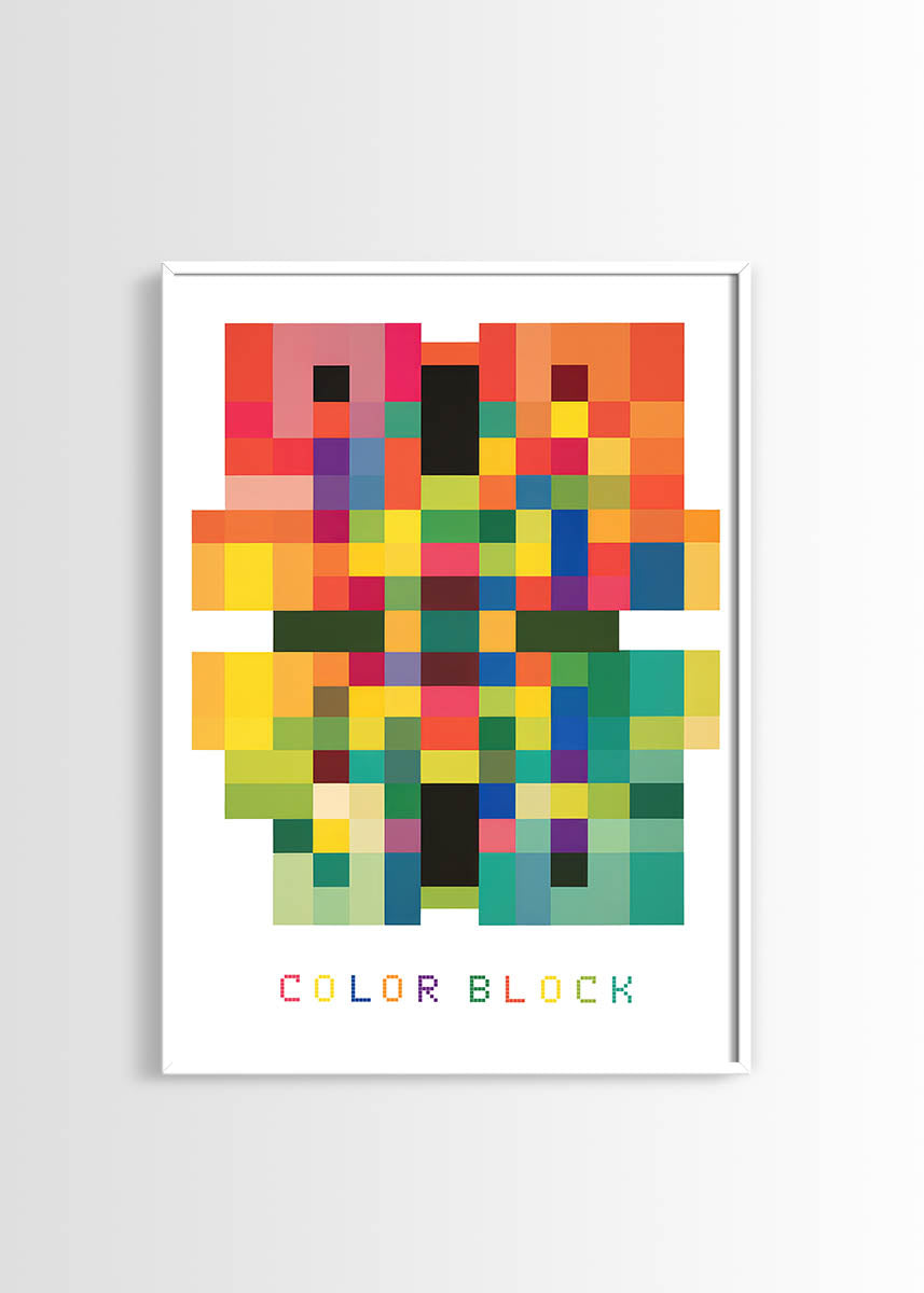 Color Block Abstract Poster - Vibrant Geometric Wall Art for Modern ...