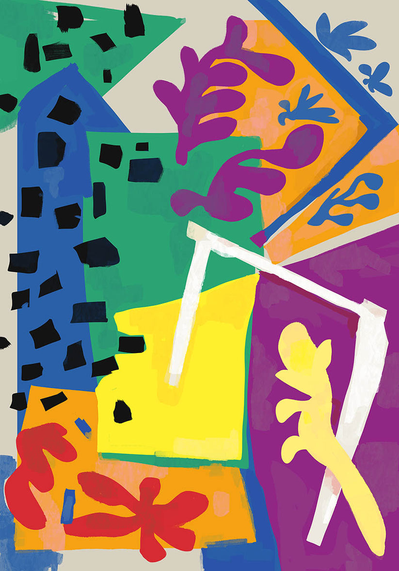 Cut outs Multicolor poster. Reinterpretation of artwork by Matisse ...