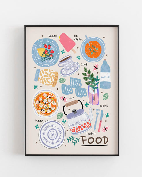 Food illustration poster. The perfect print for your kitchen – Poster Wall