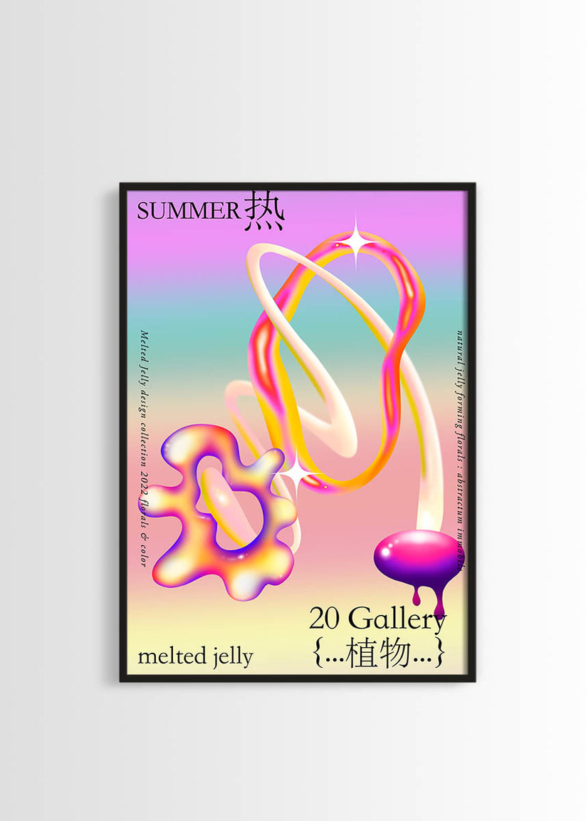 Melted jelly II abstract, colorful and modern poster for your home or ...