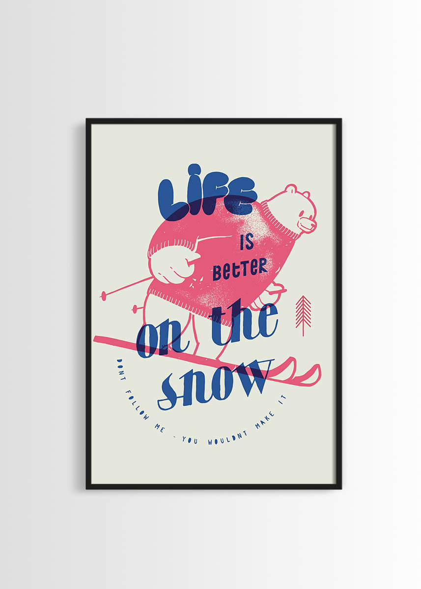 Winter Skiing Inspiration - Bear Ski Poster - Perfect Wall Art Decor ...