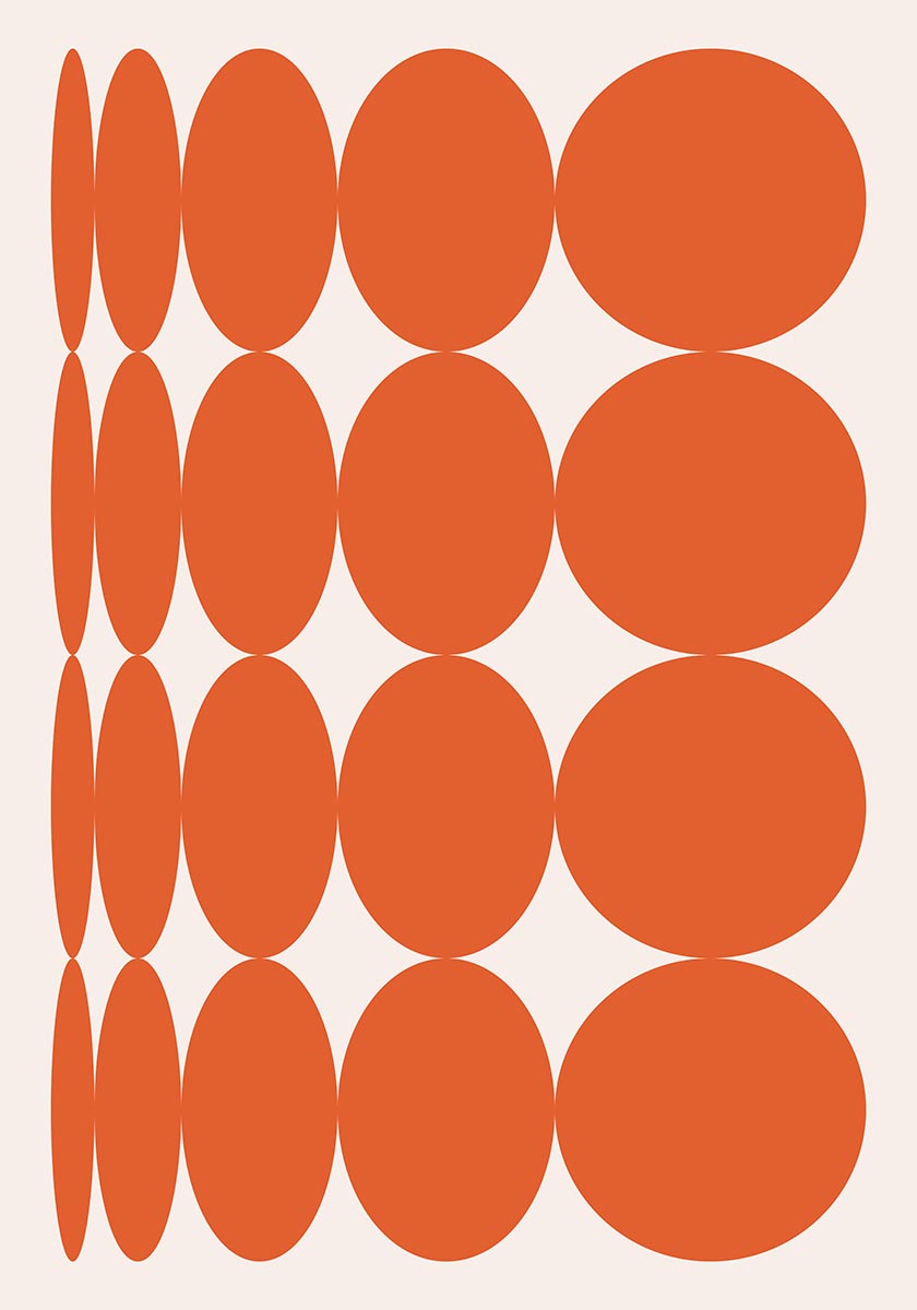 Orange Whimsy Circle Poster | Vibrant & Uplifting Playful Art Design ...